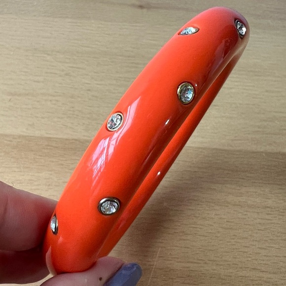 Jewelry | Vintage Midcentury Coral Orange Rhinestone Round Fat Donut ...